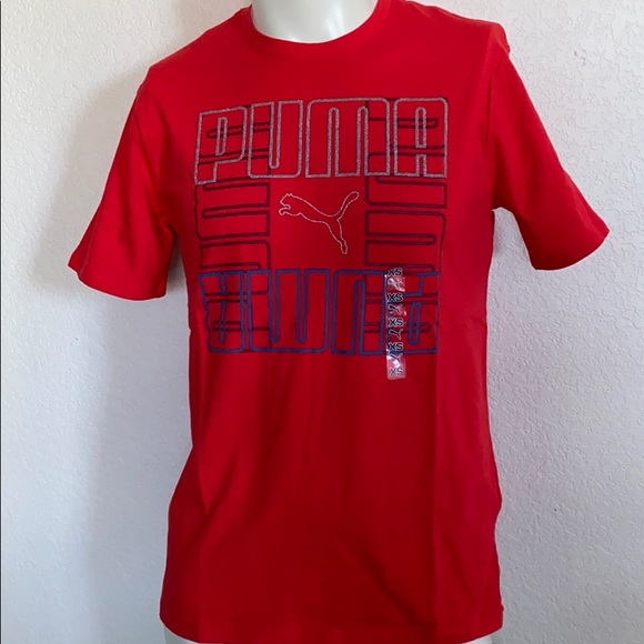 Puma | Shirts | Puma Graphic Tee Red | Poshmark